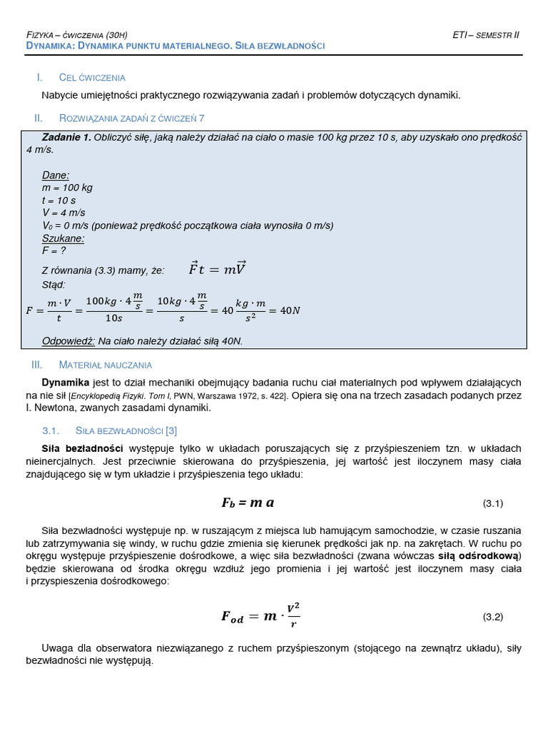 Fizyka Dynamika3 | PDF