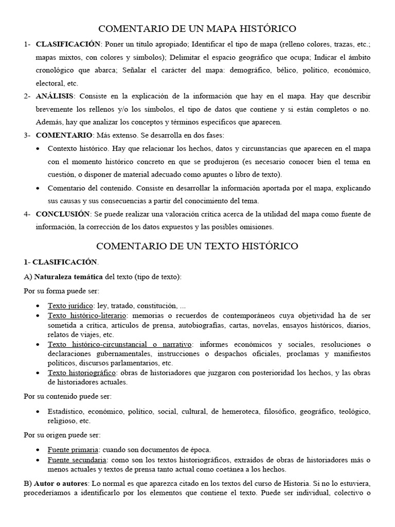 Comentario Textos y Mapas Histã Ricos 2 | PDF | Mapa | Conocimiento