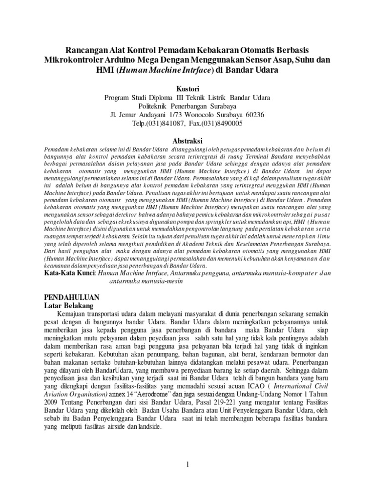 Rancangan Alat Kontrol Pemadam Kebakaran Otomatis Berbasis ...