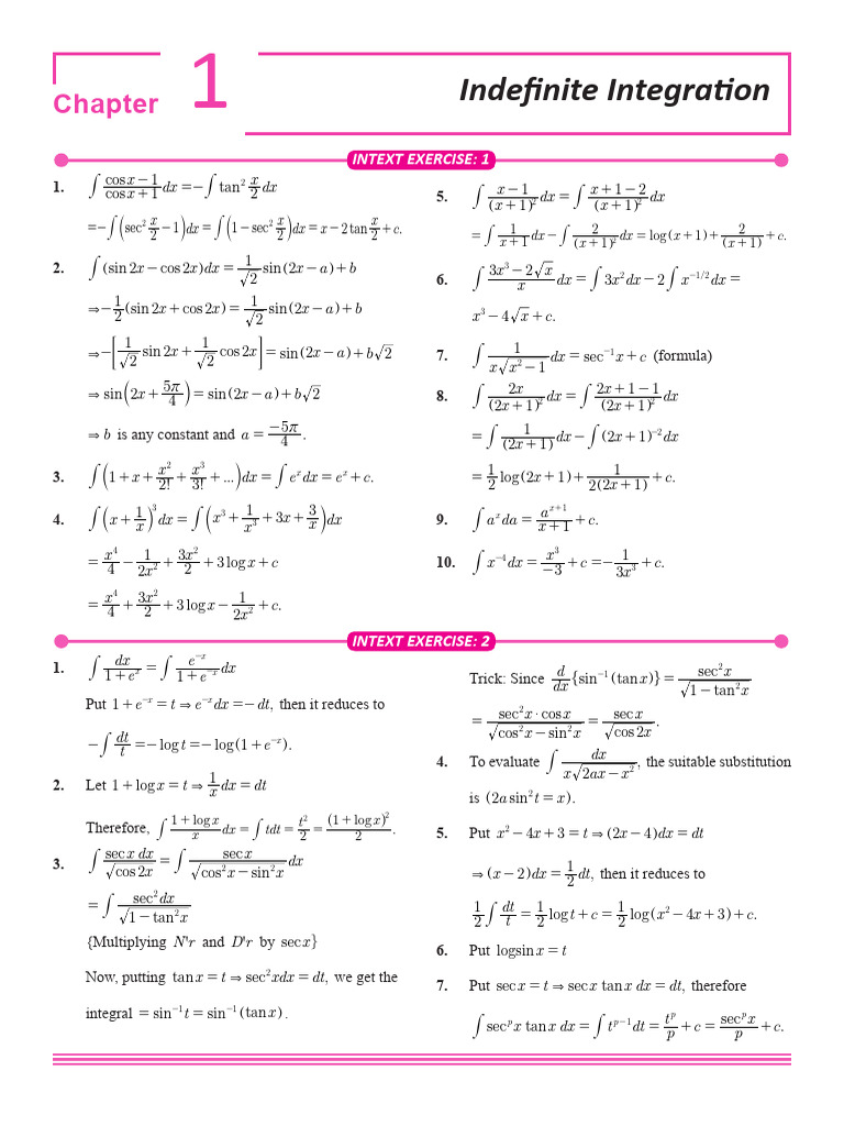 Indefinite Integration Solution | PDF