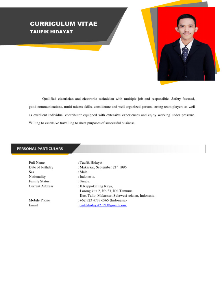 Taufik Hidayat CV | PDF | Business | Computing