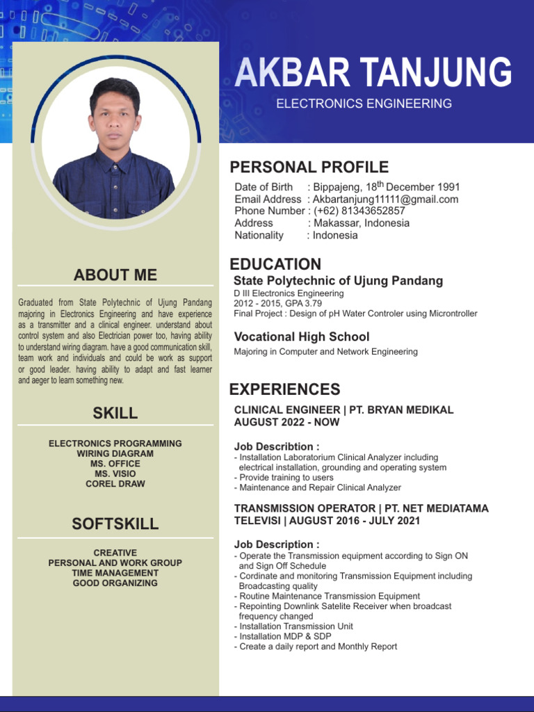 CV Akbar | PDF | Service Industries | Electricity