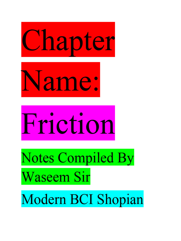 Friction Physics Notes | PDF | Friction | Mechanical Engineering