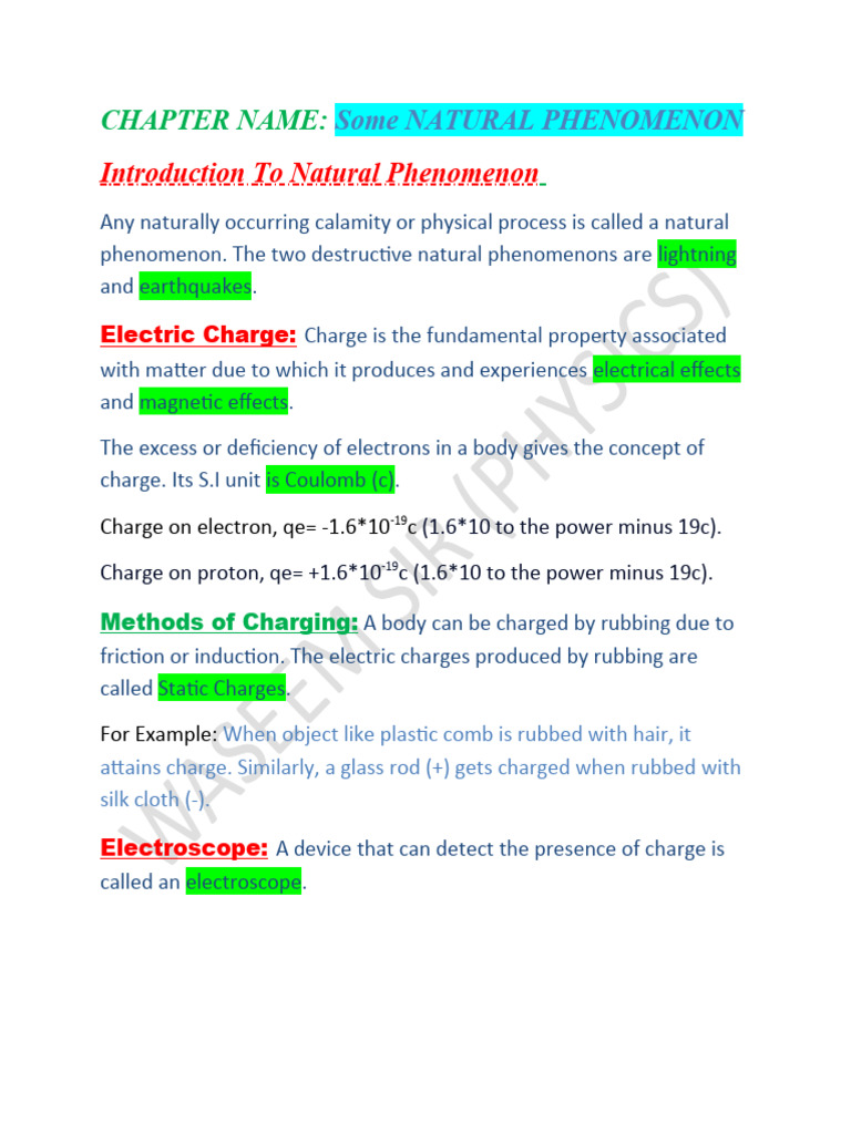 Understanding Natural Phenomena: Lightning & Earthquakes | PDF ...