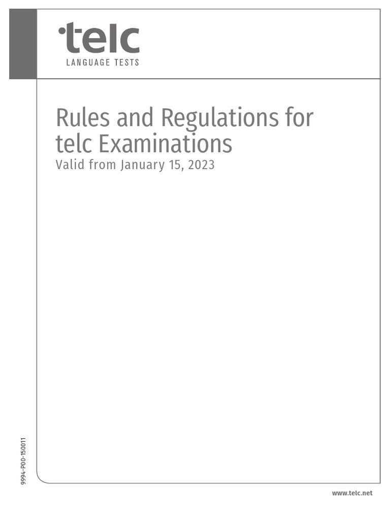 Rules and Regulations For Telc Examinations.1.23 | PDF | License | Business