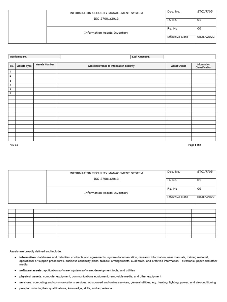 Information Asset Inventory | PDF | Information Security | Information