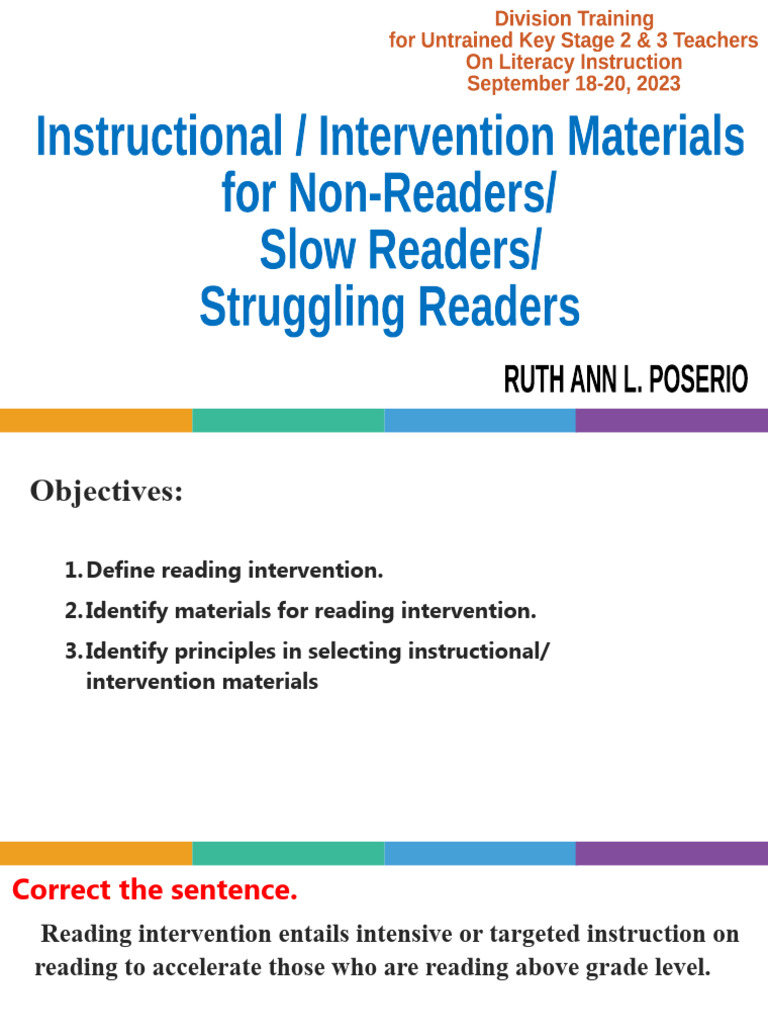 POSERIO Instructional Intervention Materials | PDF | Phonics | Reading ...