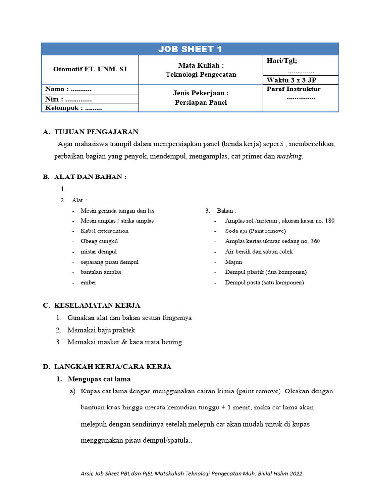 JOB SHEET 1 | PDF