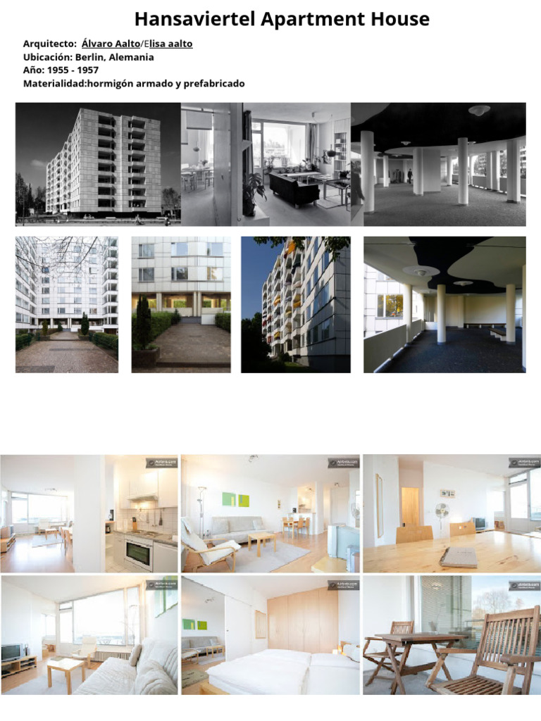 Bloque de Viviendas en Hansaviertel - Alvar Aalto | PDF