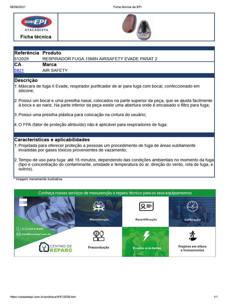 Ficha Técnica de EPI | PDF