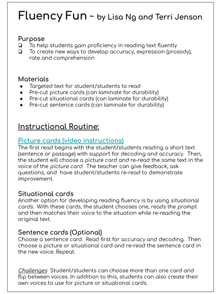 Fluency Fun | PDF