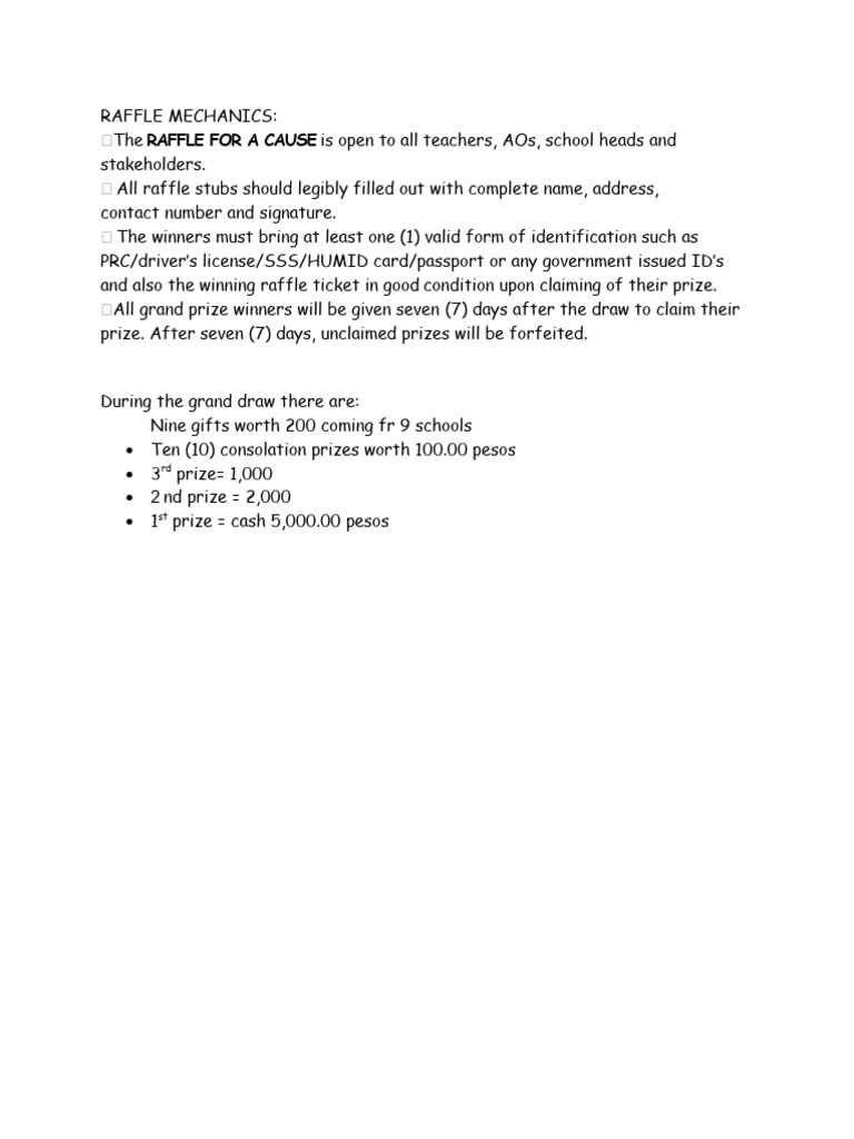 Raffle Mechanics | PDF