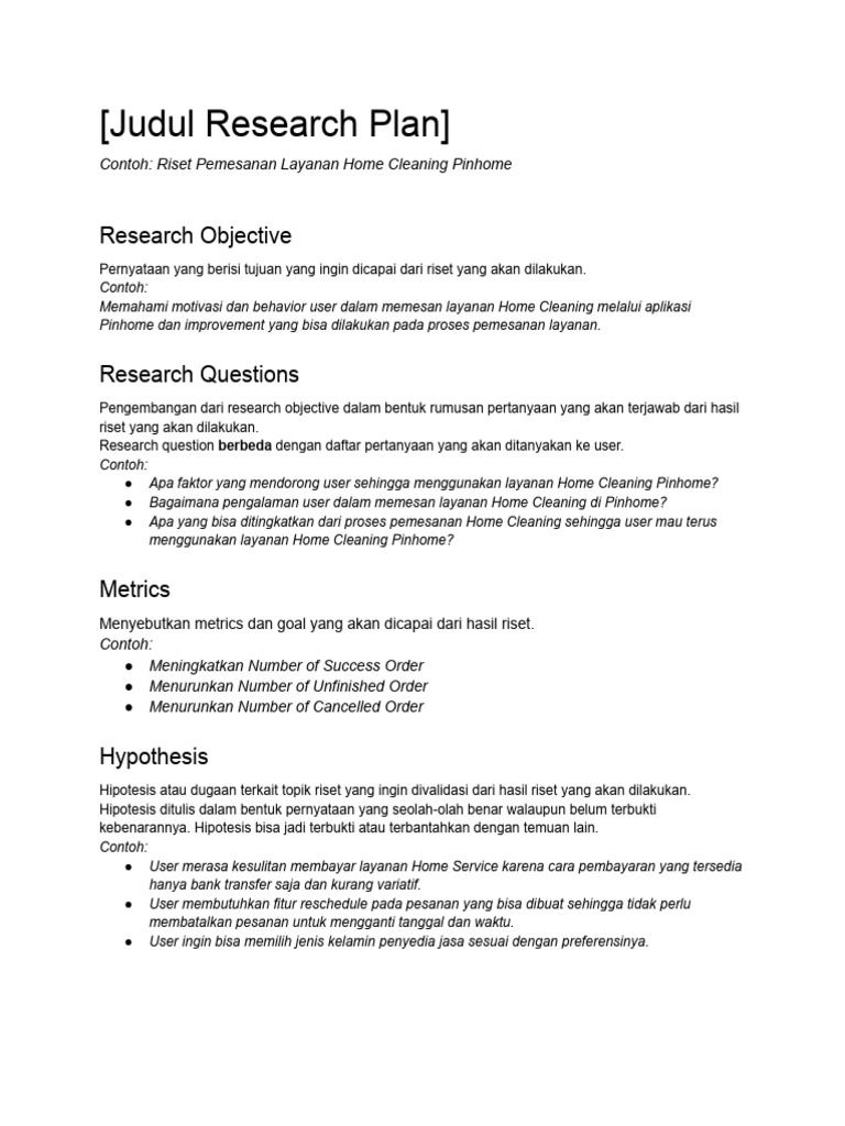 Workshop Example - Research Plan Template | PDF
