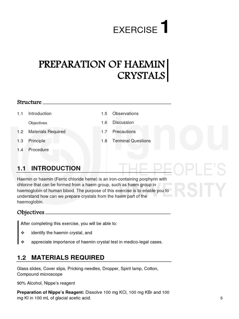Haemin Crystal Practical Preparation | Download Free PDF | Hemoglobin ...