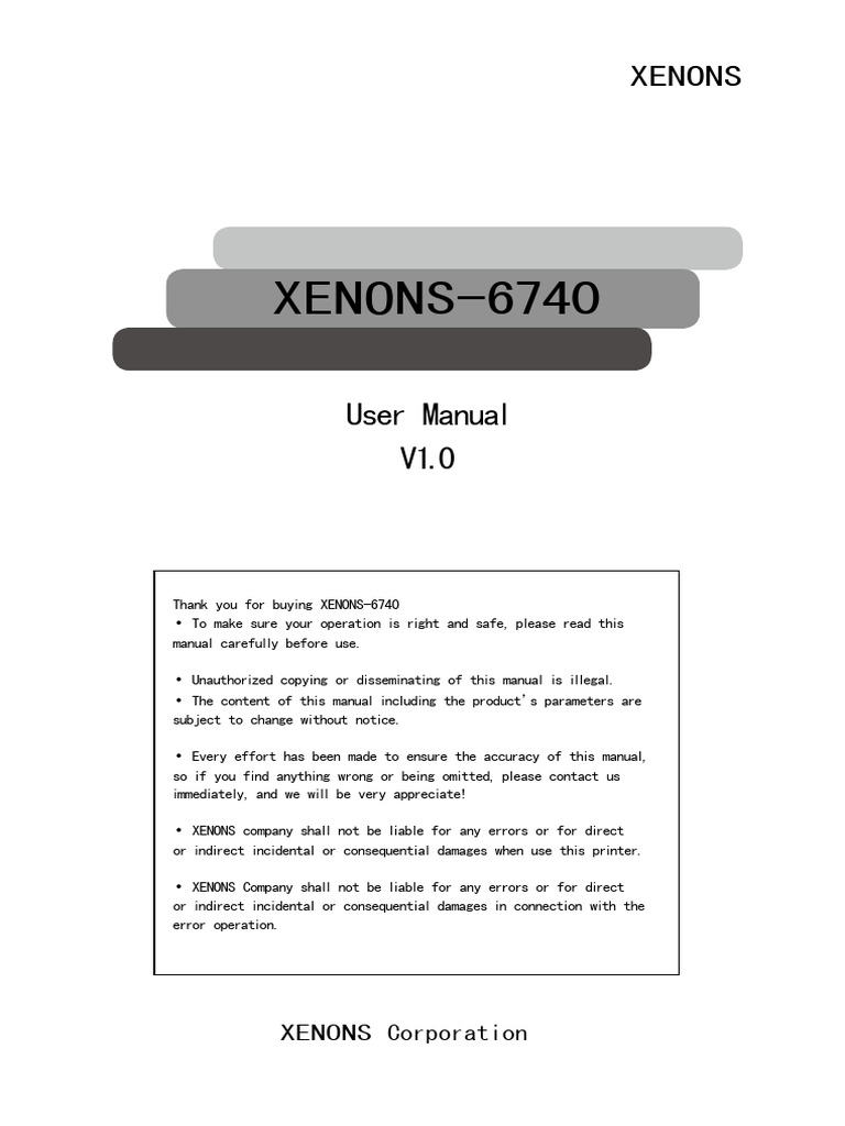 Xenons Eng | PDF | Printer (Computing) | Menu (Computing)
