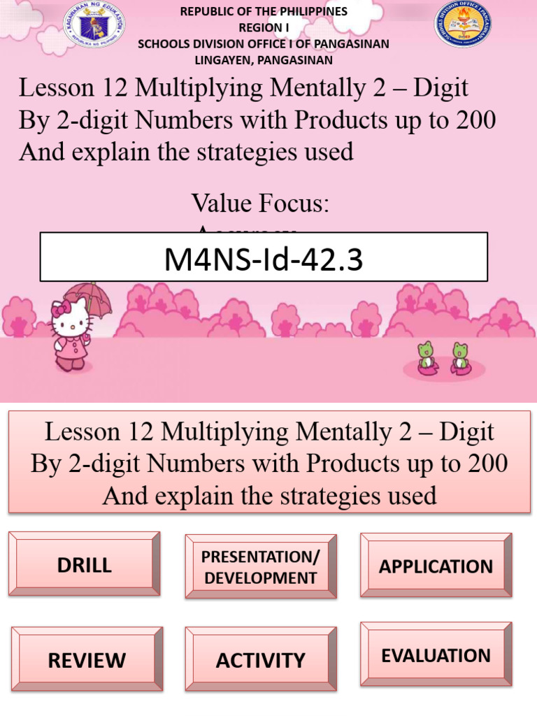 MATH Q1 WEEK 4 DAY 3 Multiplying Mentally 2-Digit by 2-Digit Numbers ...