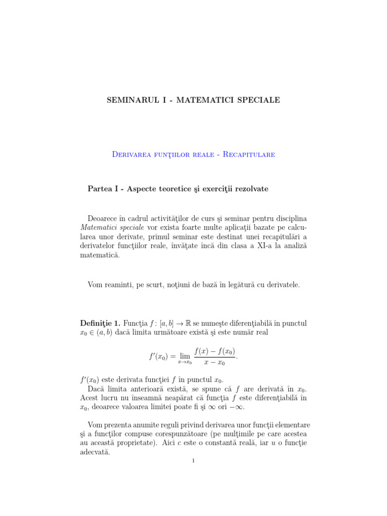 Matematici Speciale | PDF