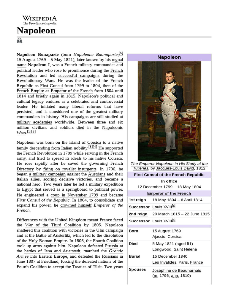 Napoleon | PDF | Napoleon | First French Empire