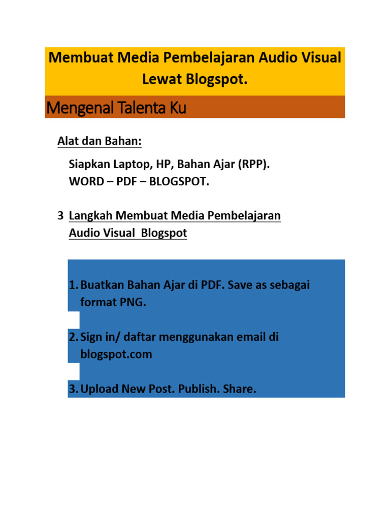 Media Pembelajaran Audio Visual Blogspot | PDF | Komputer | Karier ...