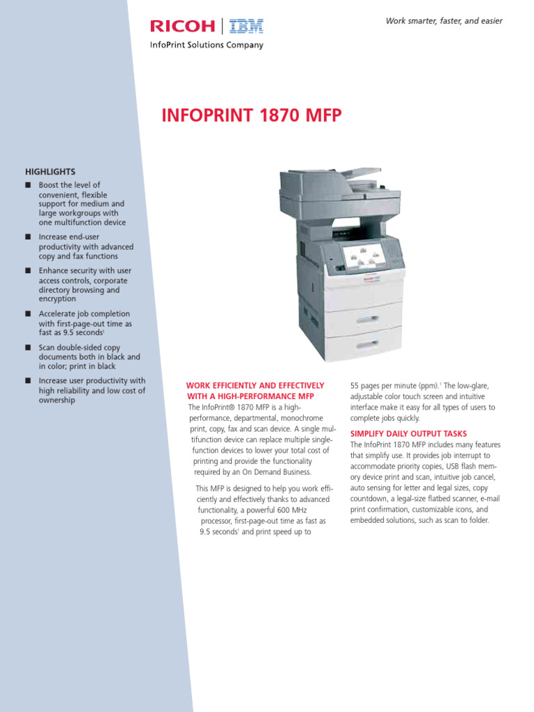 Ibm Infoprint 1870 Datasheet | Download Free PDF | Image Scanner ...