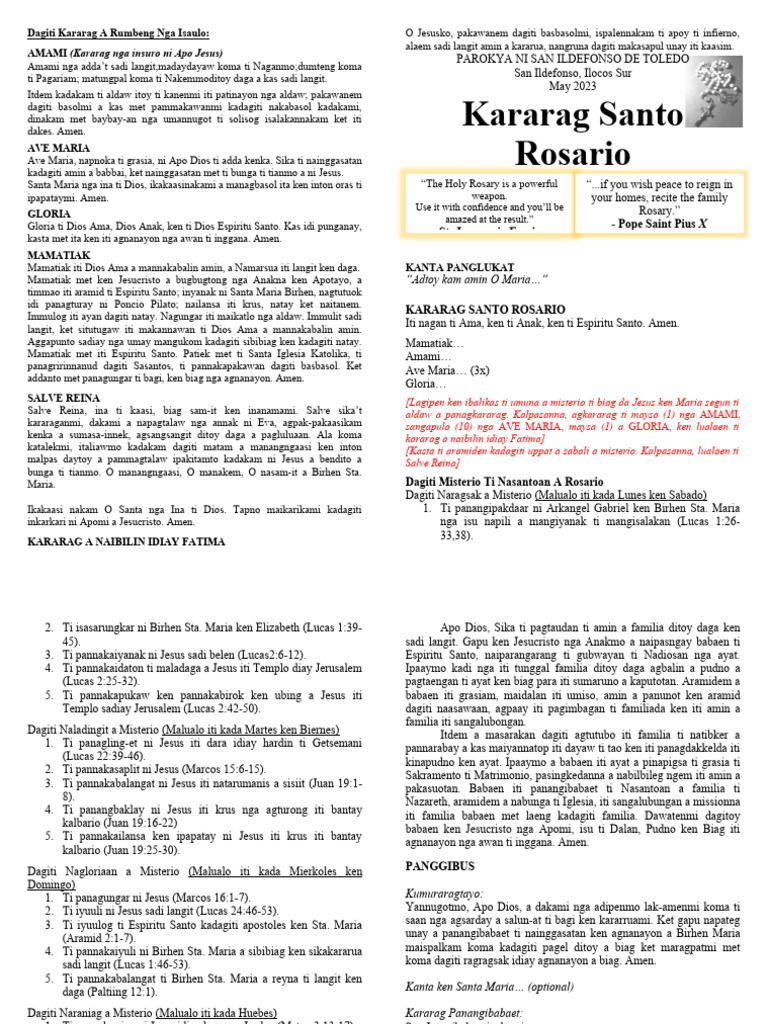 Kararag Sto. Rosario 2023 1 1 | PDF