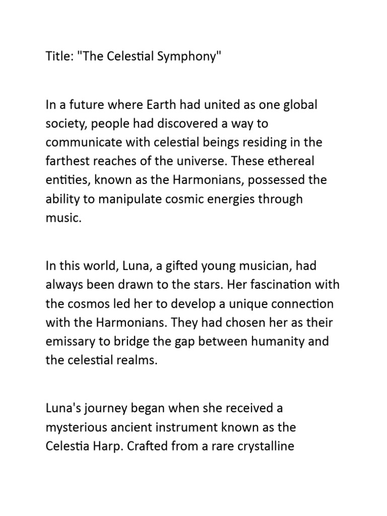 The Celestial Symphony Part 1 | PDF