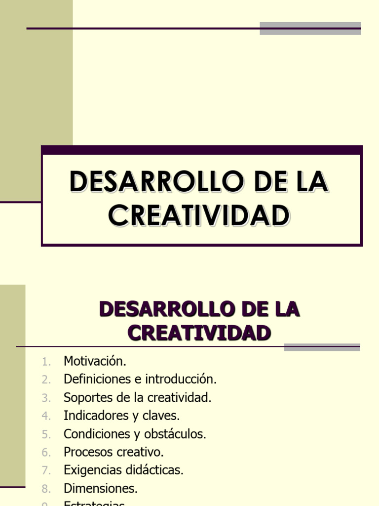 Desarrollo de La Creatividad | PDF | Creatividad | Pensamiento