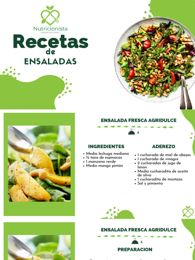 Recetario Ensaladas | PDF | ensalada | Alimentos