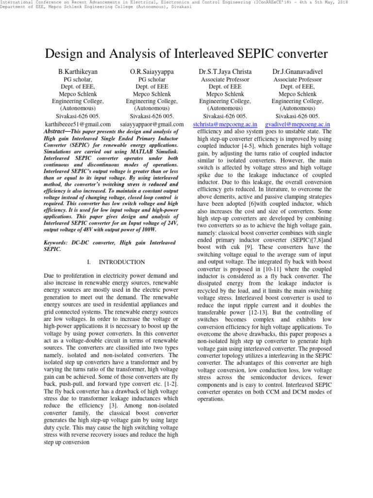Sepic | PDF | Electrical Engineering | Physical Sciences
