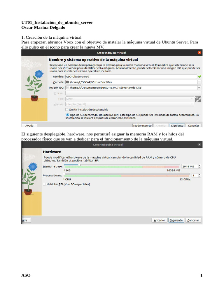 UT01 Instalación de Ubuntu Server | PDF | Informática