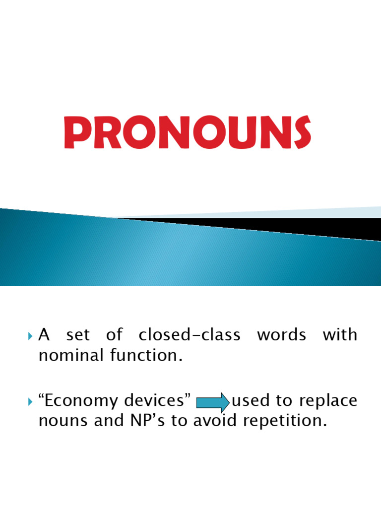 PRONOUNS Presentation | PDF | Pronoun | Grammatical Gender