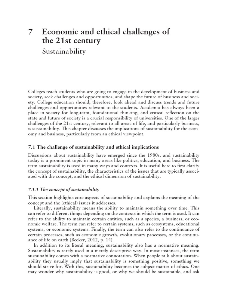 Ch. 07 - Economic and Ethical Challenges of The 21st Century by Becker | Download Free PDF ...
