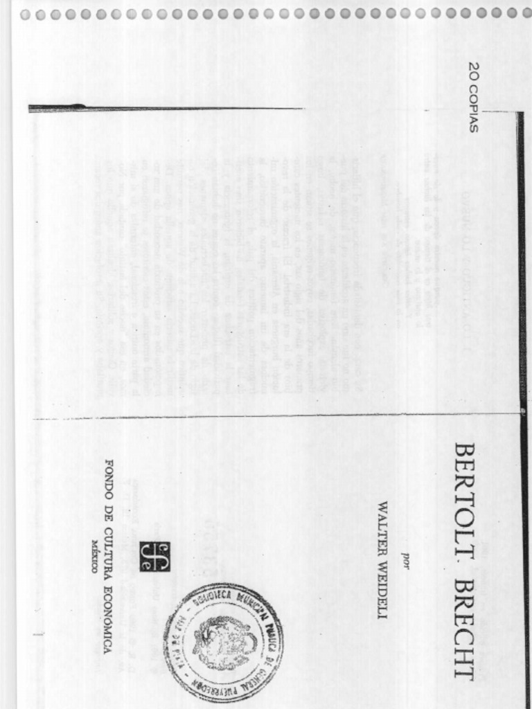 WEIDELI, W. (1969) "La Tentación de La Bondad", en Bertolt Brecht. | PDF