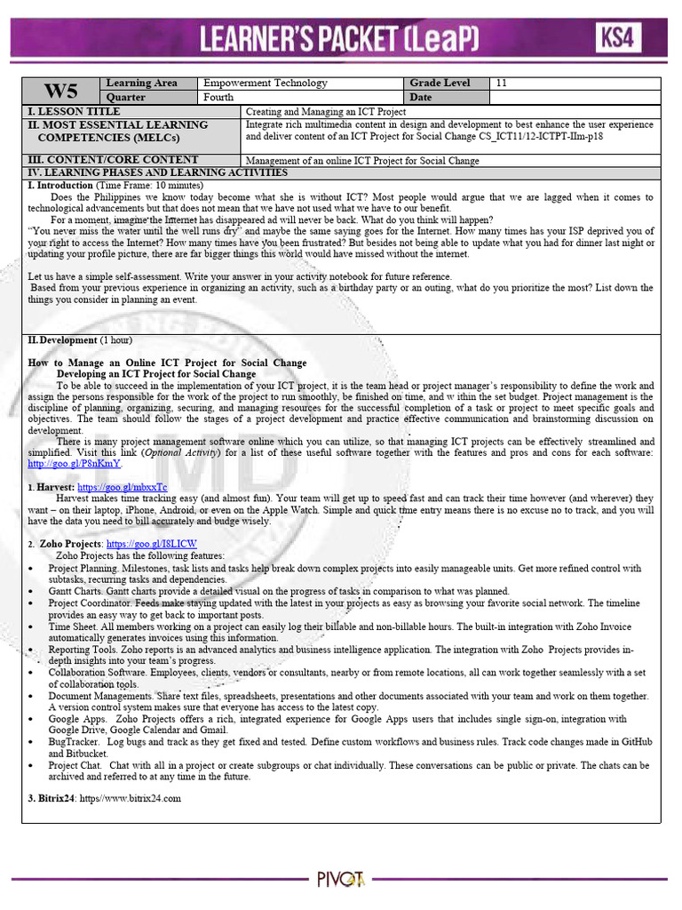 Q4 Applied Empowerment-Technology11-12 Week5 | PDF | Educational ...