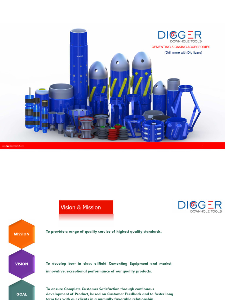 Digger Downhole Tools - Cementing, Casing and Bridge Plugs | PDF | Pipe (Fluid Conveyance) | Valve