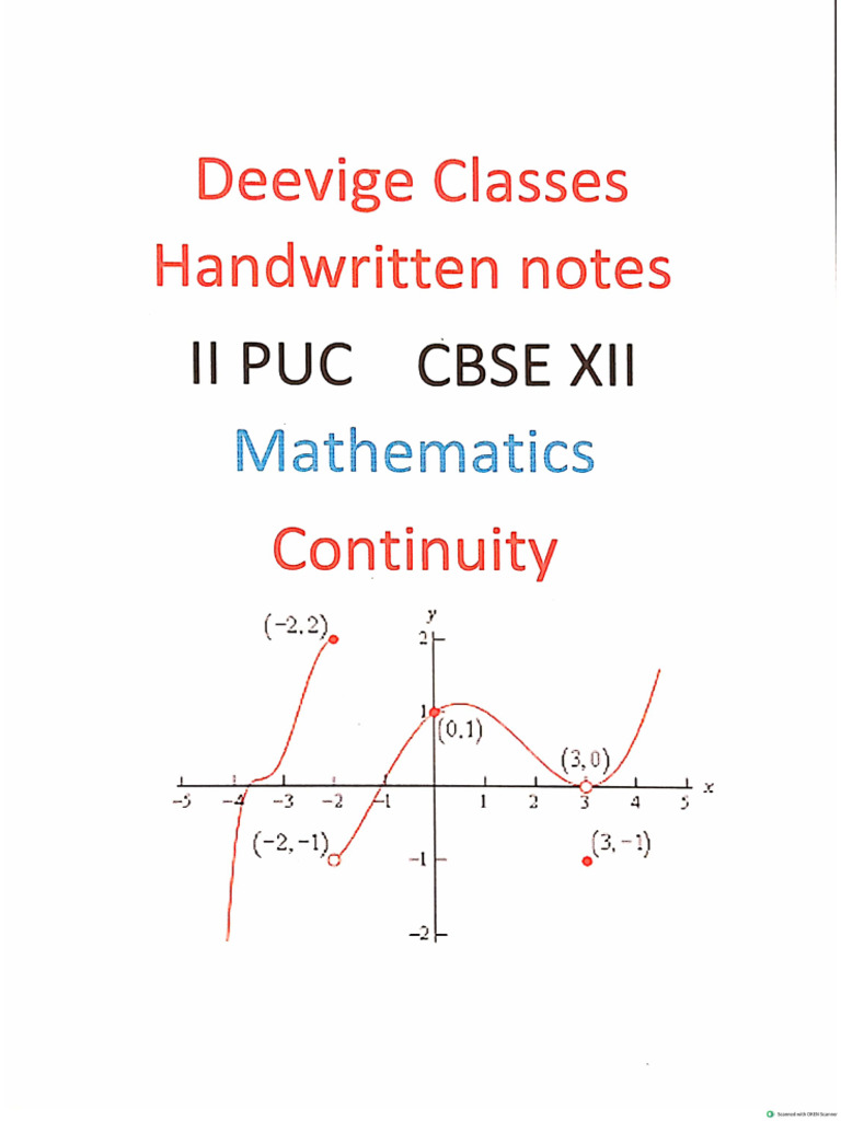 Continuity II PUC Handwritten Notes From Deevige | PDF
