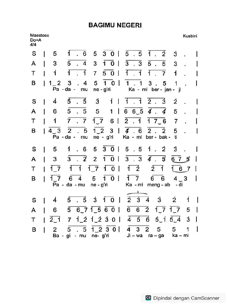 Bagimu Negeri - Kusbini | PDF