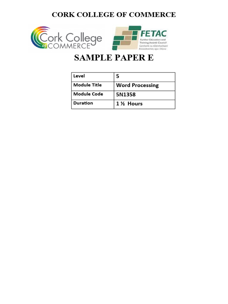 Word Processing Sample Paper E McGraths Property Advisory | PDF ...