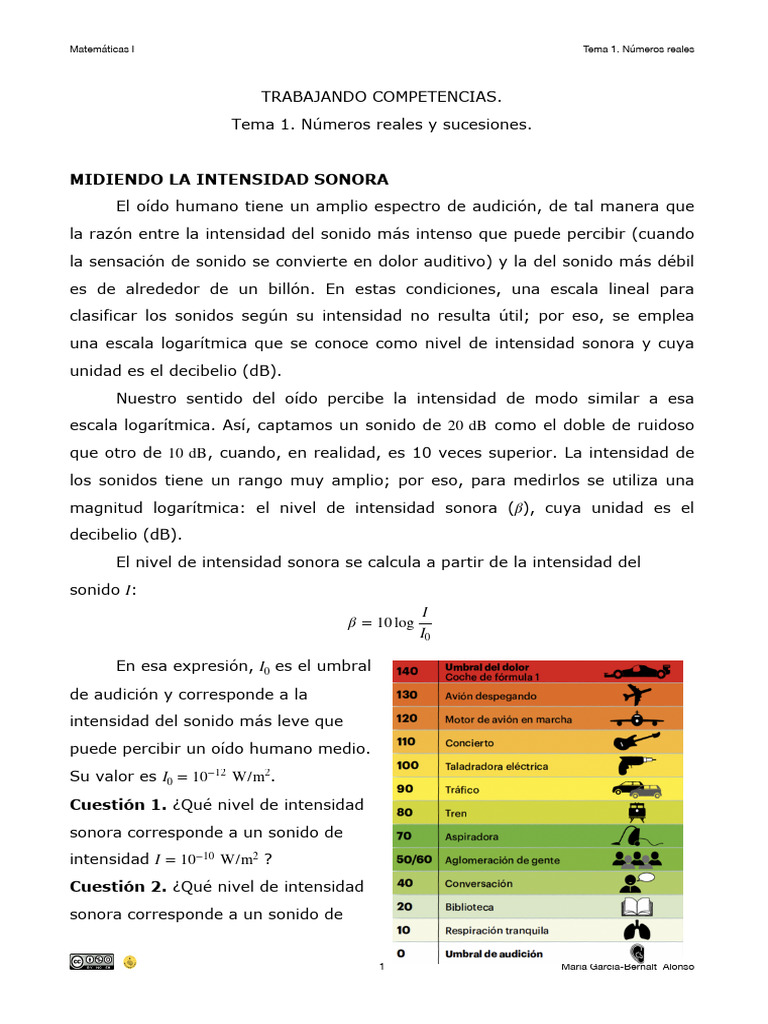 Intensidad Sonora y Escalas Logarítmicas | PDF | Decibel | Sonido