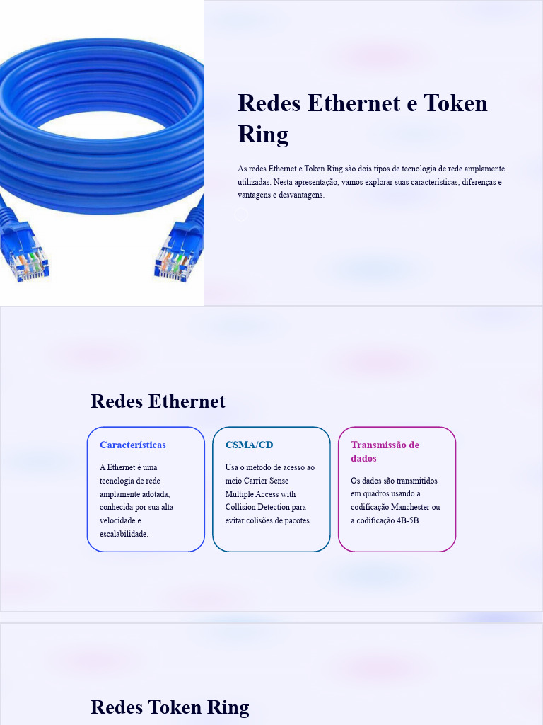 Redes Ethernet e Token Ring | PDF | Rede de computadores | Ethernet