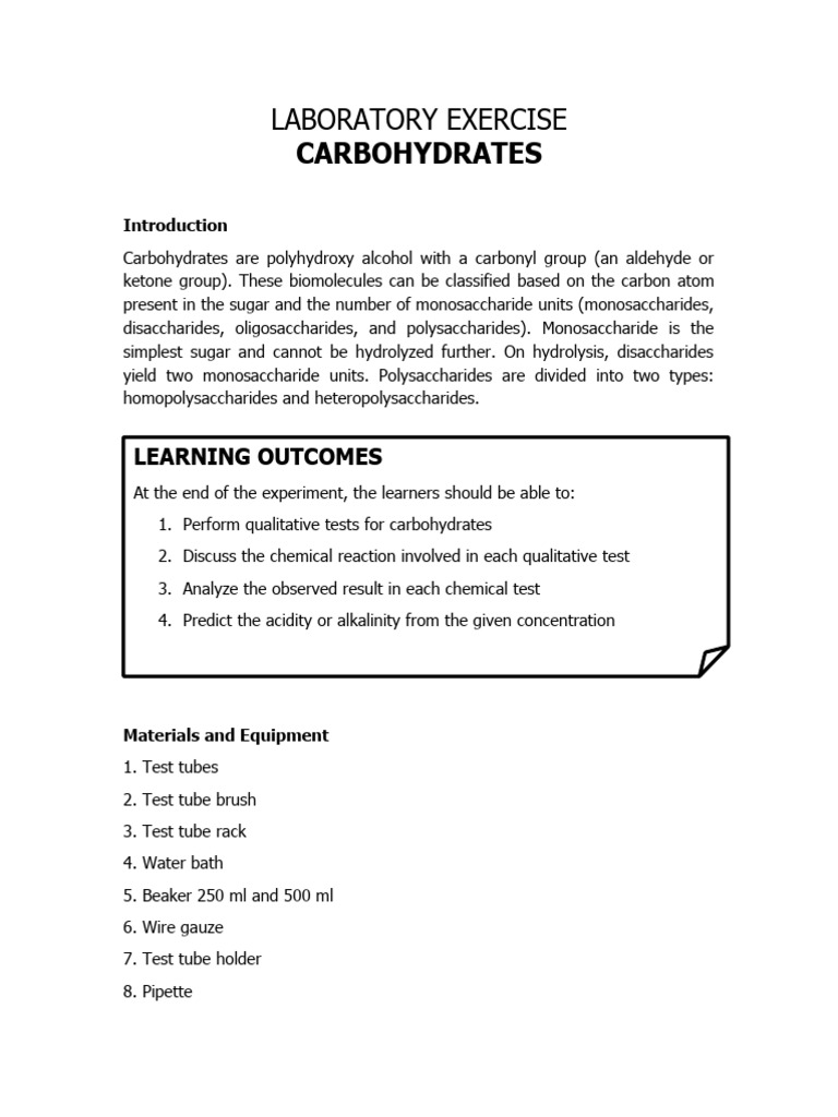 Worksheet 3 - Carbohydrates (Online Class) | PDF | Chemistry | Chemical ...