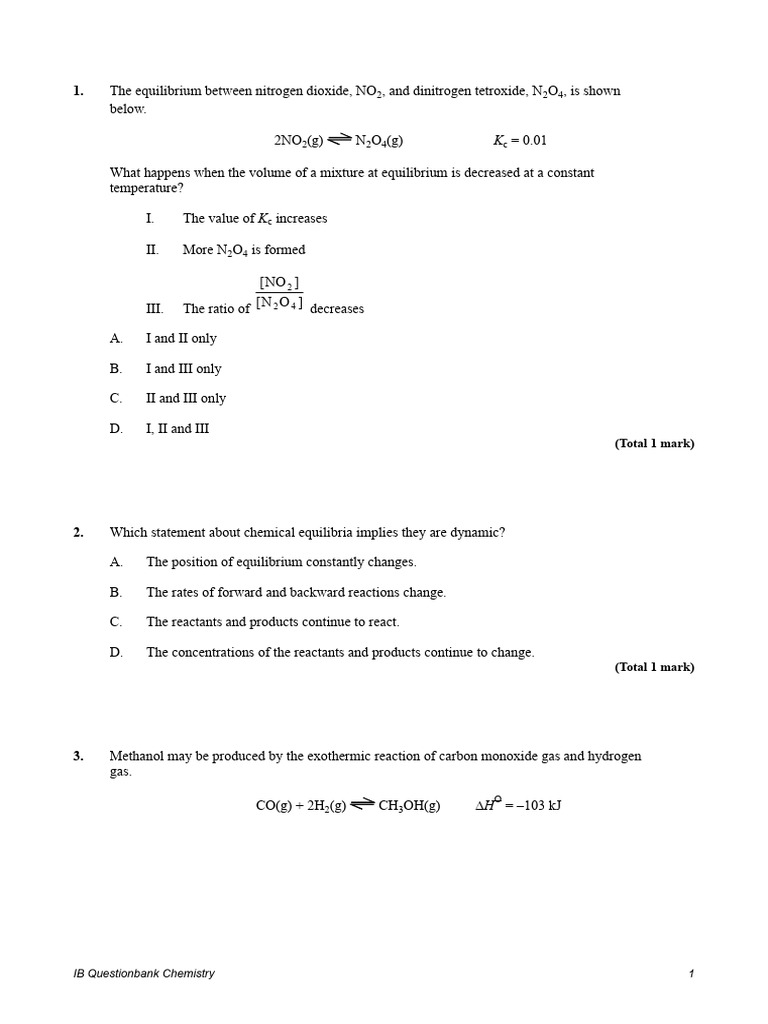 Equilibrium | Download Free PDF | Chemical Equilibrium | Chemical Reactions