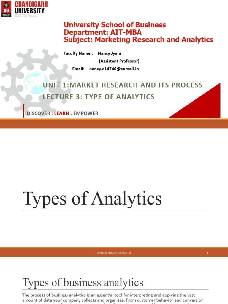 Lecture 3 Type of Analytics | PDF | Analytics | Predictive Analytics