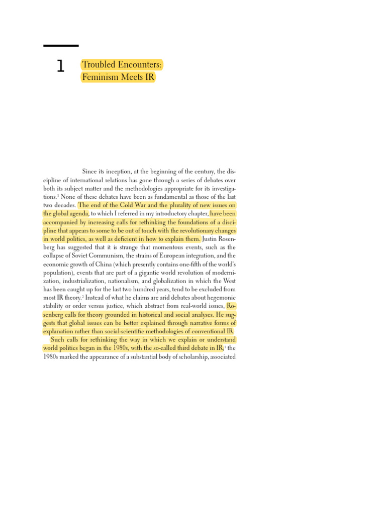 J Ann Tickner Gendering World Politics Columbia University Press