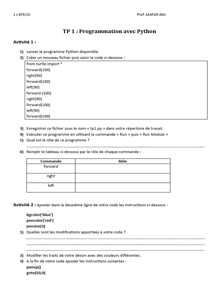 TP 1 Abir | PDF | Programme informatique | Programmation