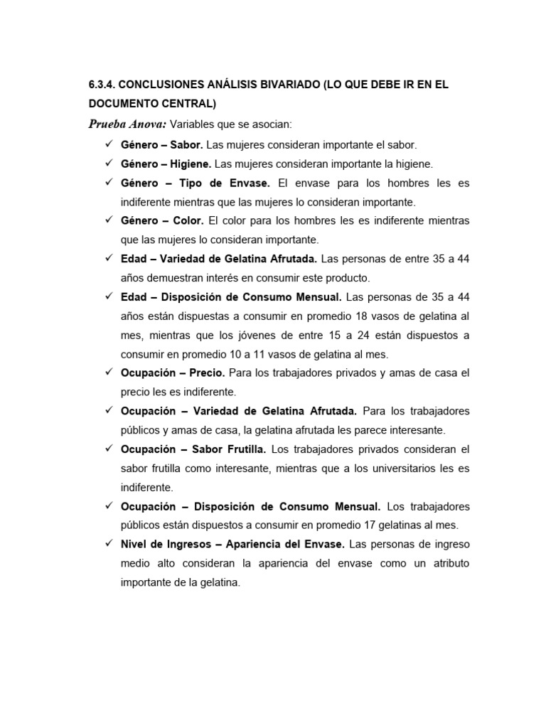 Conclusiones y Tablas Bivariadas | PDF | Ingredientes de comida ... Conclusiones y Tablas Bivariadas | PDF | Ingredientes de comida ...