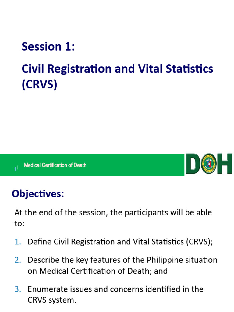 Session 1-Importance of CRVS - PMRA | PDF | Social Institutions