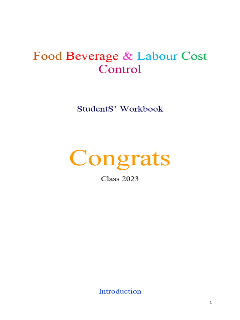 Students Workbook 2023 | PDF | Menu | Expense