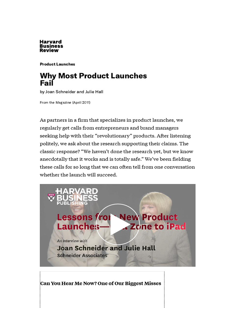 Why Most Product Launches Fail | PDF | Coca Cola | Marketing