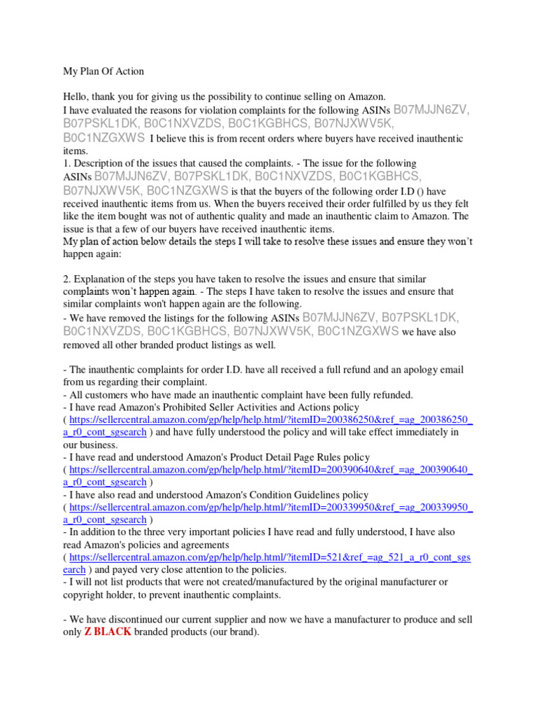 My Plan of Action | PDF | Business